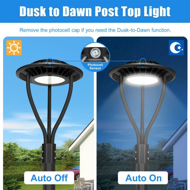 Outdoor Post Top Lamp with Photocell 60W 80W 100W 150W