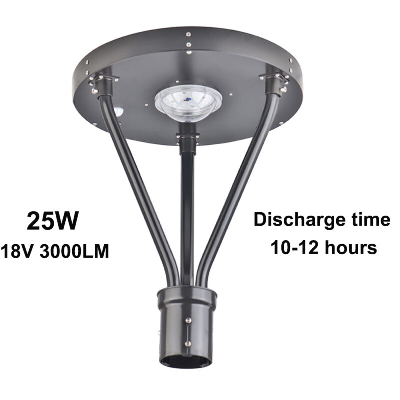 25W 3000LM 5000K LED Solar Post Top Lights