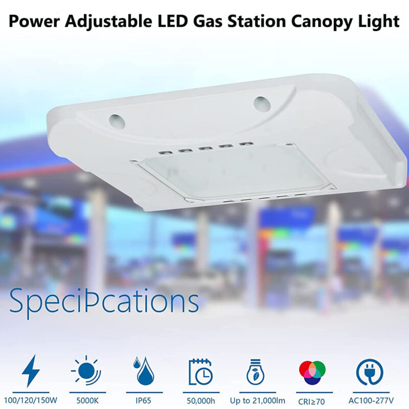 LED Canopy Gas Station Light Tunable 100W 120W 150W 5000K