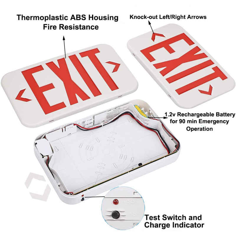 5W LED Exit Sign120V-277V Emergency Exit Light for Business