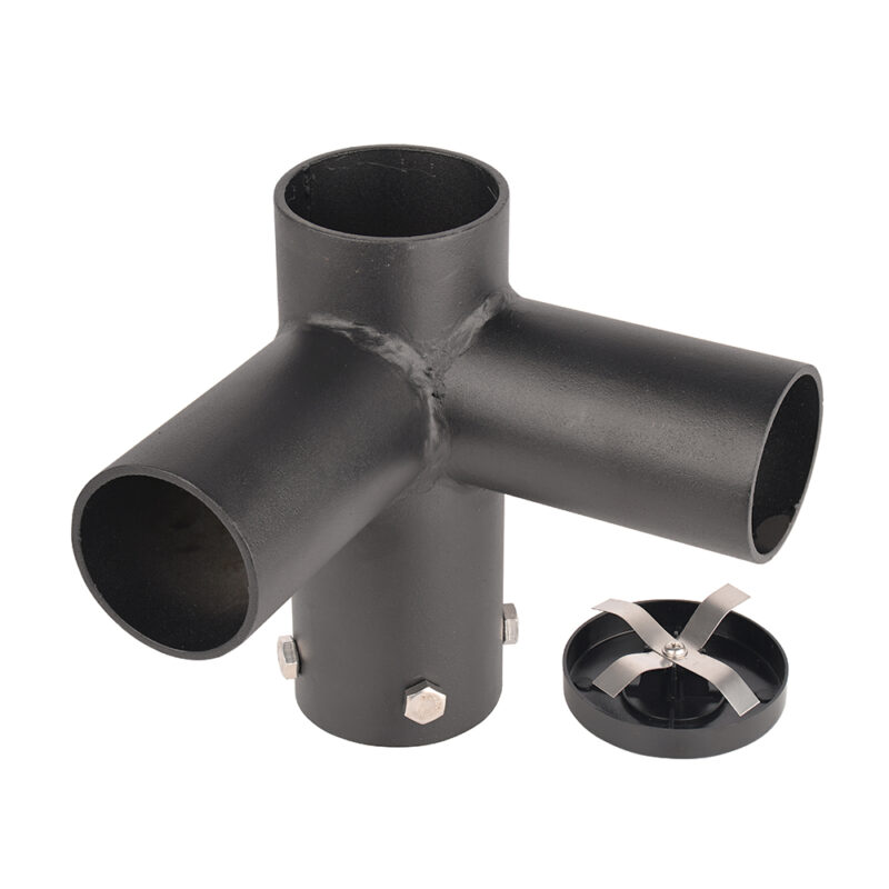 90 Degree Twin Spoke Mounting Bracket with 2-3/8" Tenon Slip Fit