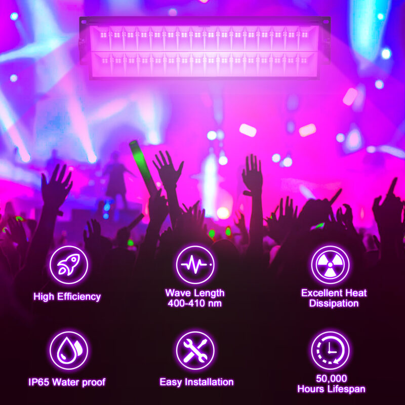 150W LED UV Black Light Bar with Plug & Switch for Glow Party