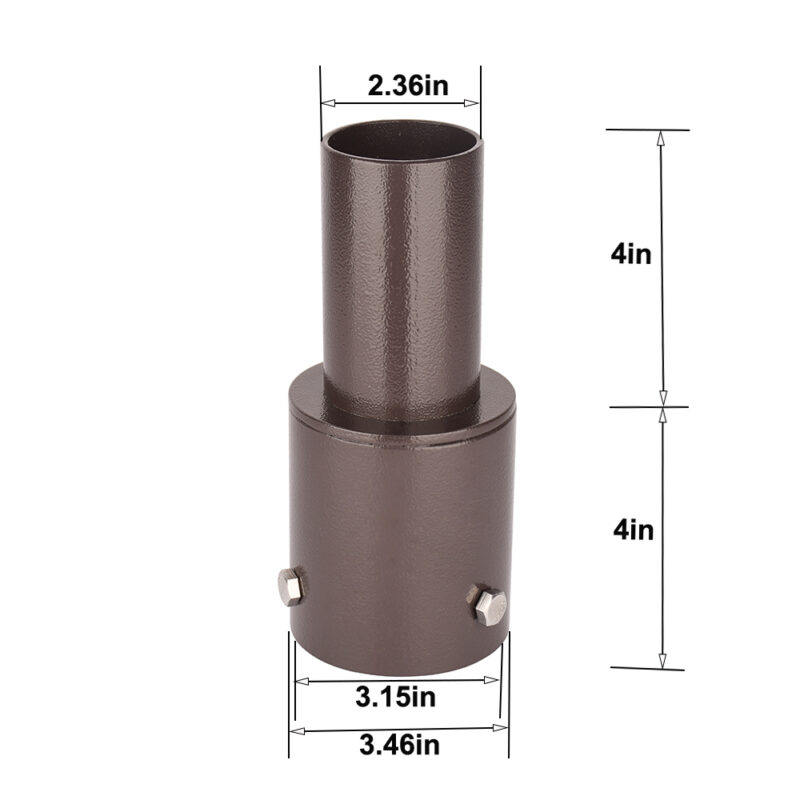 3 Inch Slip Fitter Pole Adapter with 2-3/8″ Tenon Bracket