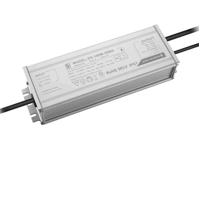 100W 24V LED Driver Power Supply 277-480V AC to 22-56V DC