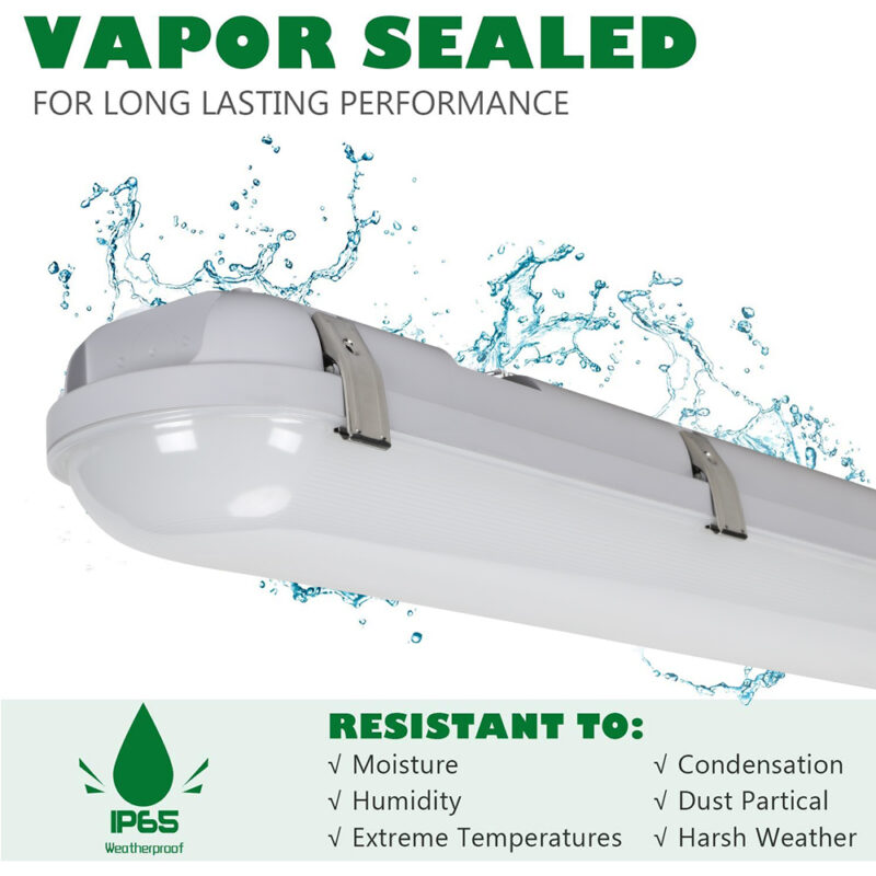 LED Vapor Tight Light 4FT 8FT Power&CCT Selectable