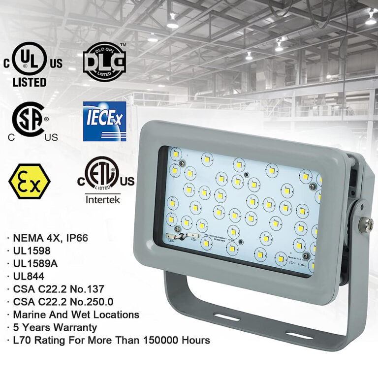 LED Explosion Proof Flood Light UL844 Certified 60W 8400LM