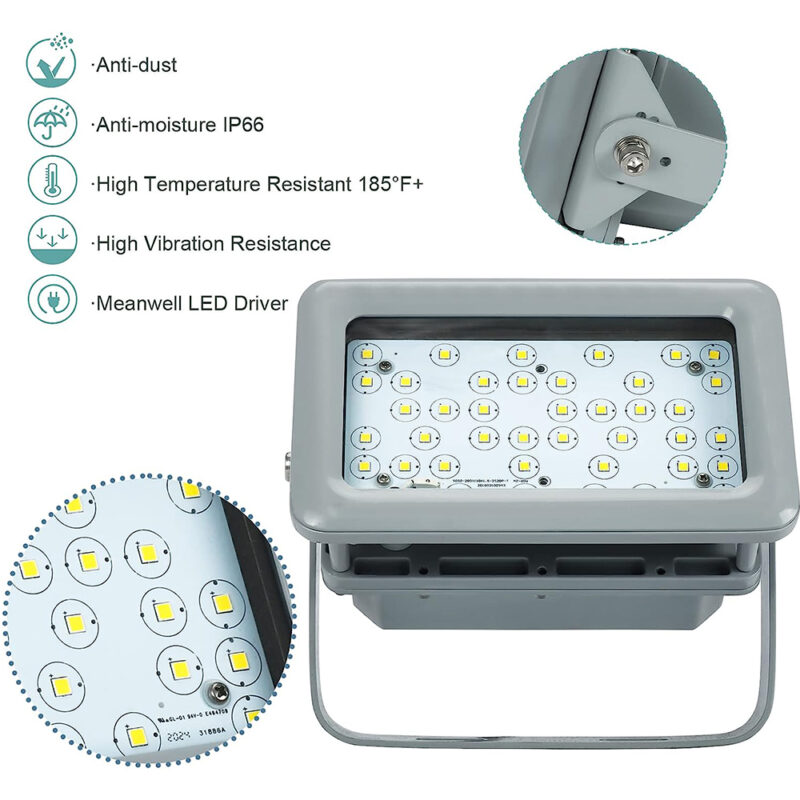 LED Explosion Proof Flood Light UL844 Certified 60W 8400LM