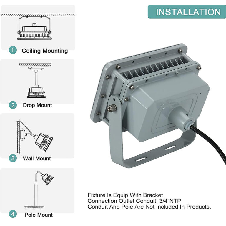 LED Explosion Proof Flood Light UL844 Certified 60W 8400LM