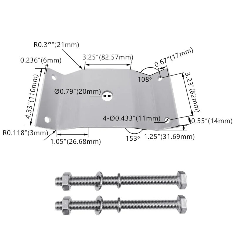 Wrap Around Brackets for Wood Poles with 10-13 Inch Diameter